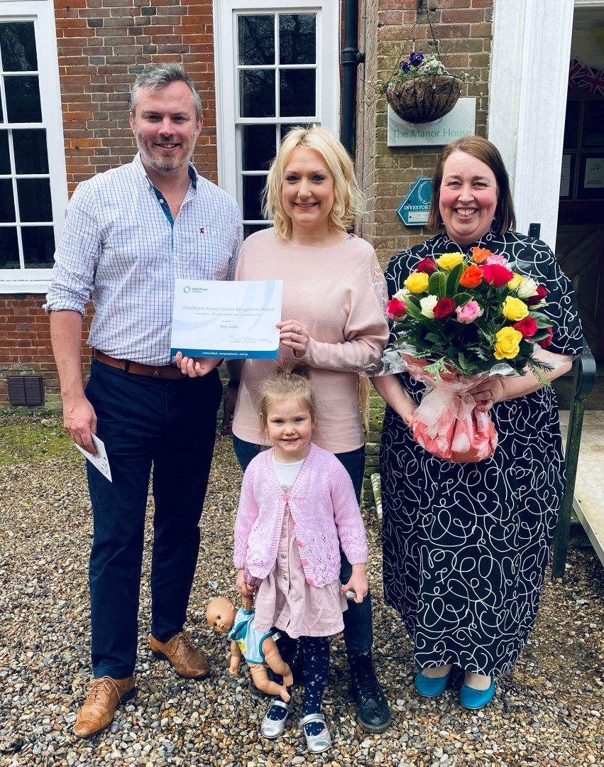 Night team member Kate is recognised for 15 years' service at The Manor ...