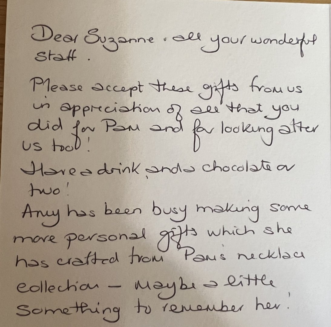 Special thank you gifts for the team at Uvedale Hall | Healthcare Homes