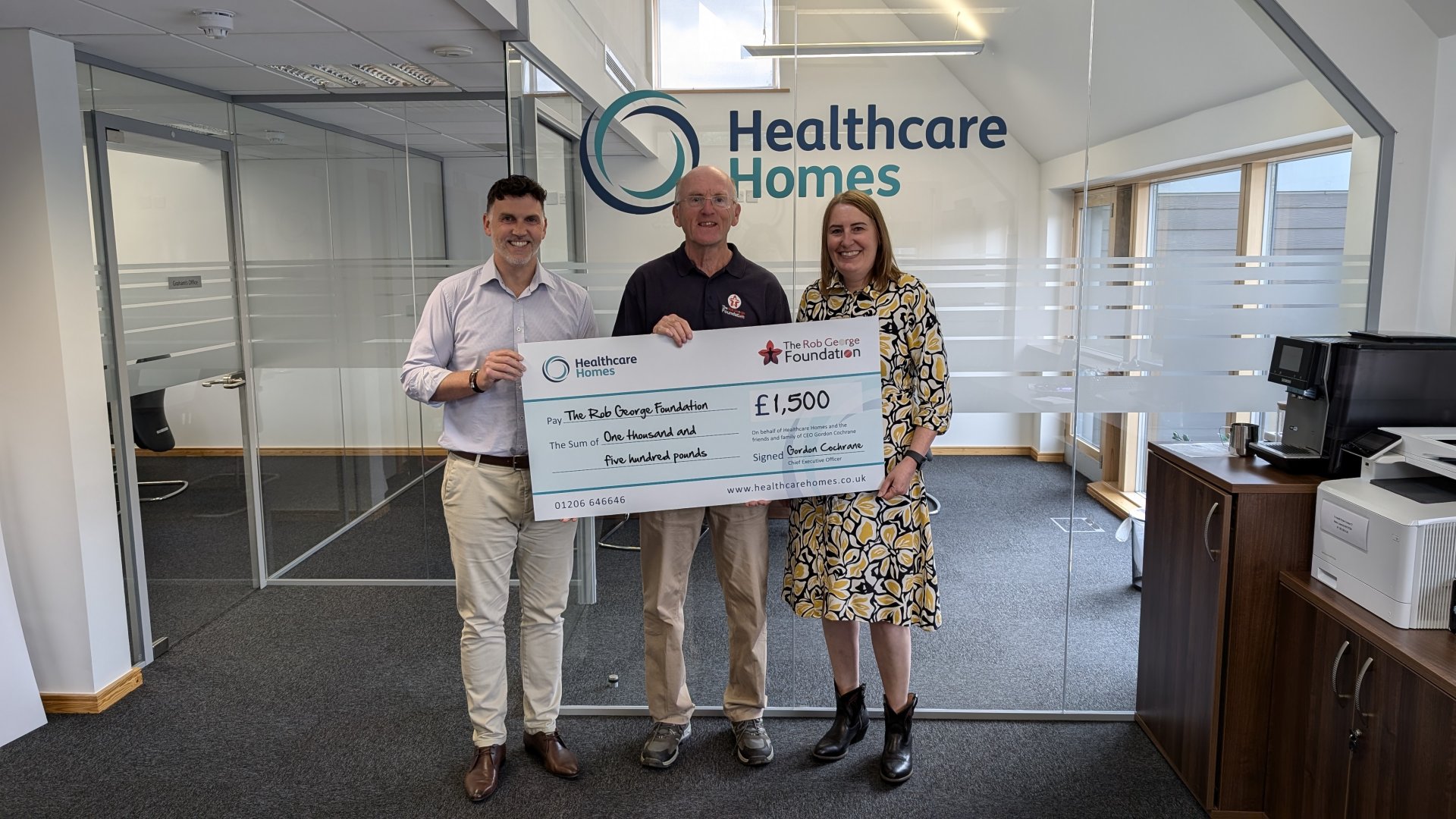Healthcare Homes donates £1,500 to The Rob George Foundation ...
